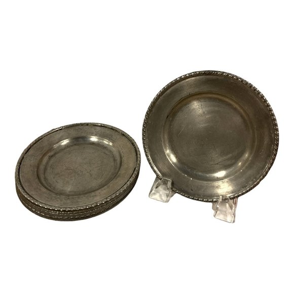 Vintage | Dining | Vintage Peltro Italian Pewter 625 Plates Woven Rim ...